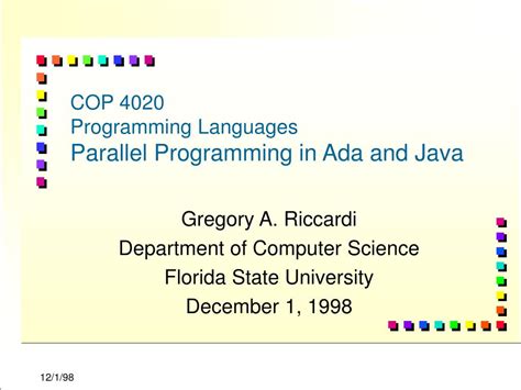 Ppt Cop 4020 Programming Languages Parallel Programming In Ada And