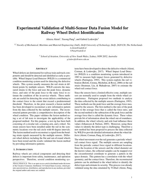 pdf experimental validation of multi sensor data fusion model for