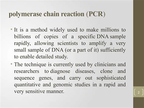 Types Of Pcr Polymerase Chain Reactionpptx