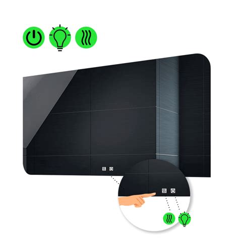 Зеркало Simona с Led подсветкой с двумя сенсорными выключателями и подогревом 80x70 см низкие