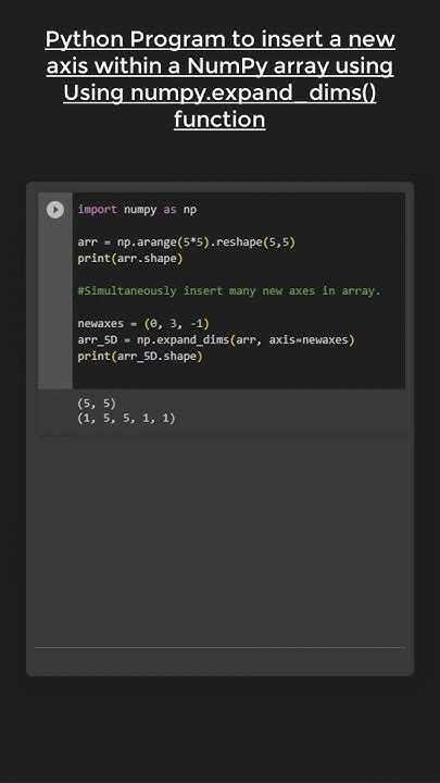 Thats How Numpyexpanddim Function Works In Python 😎😎🆒🆒 Youtube