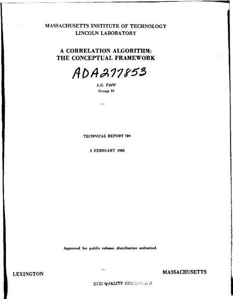 Pdf A Correlation Algorithm The Conceptual Framework · A Correlation Algorithm The