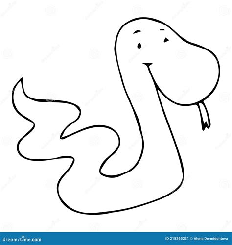 Imagen Vectorial Con Una Serpiente En Estilo Doodle Serpiente Para Colorear Ilustración del