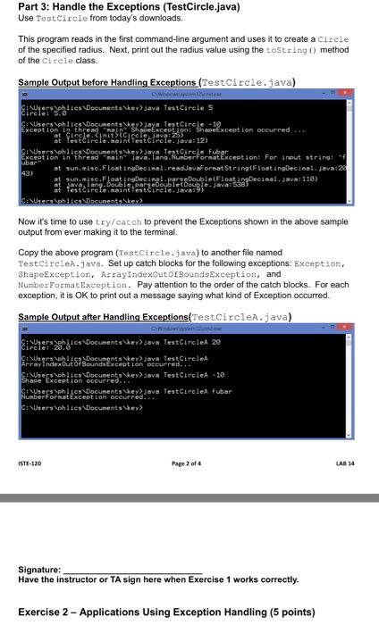 Solved Part 1 Throw Exceptions Checked Exceptions