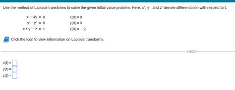 Solved Use The Method Of Laplace Transforms To Solve The Chegg