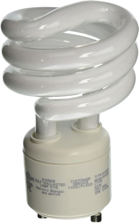 TCP SpringLamp CFL 75W Equivalent Soft White 2700K GU24 Base Spiral Light Bulb Compact