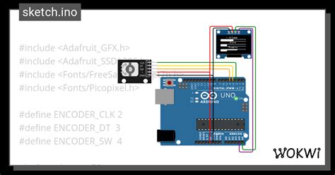 Rotary Encoder Dan Oled Wokwi Esp32 Stm32 Arduino Simulator