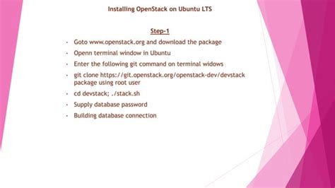 Installing Openstack On Ubuntu Lts Ppt