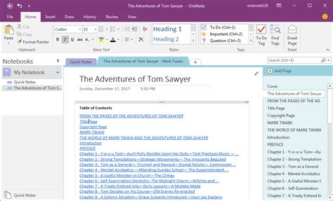 Import An EBook EPub File Into OneNote Office OneNote Gem Add Ins