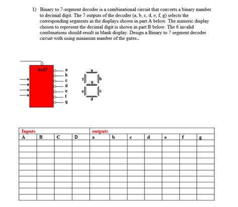 Solved Binary To Segment Decoder Is A Combinational Chegg