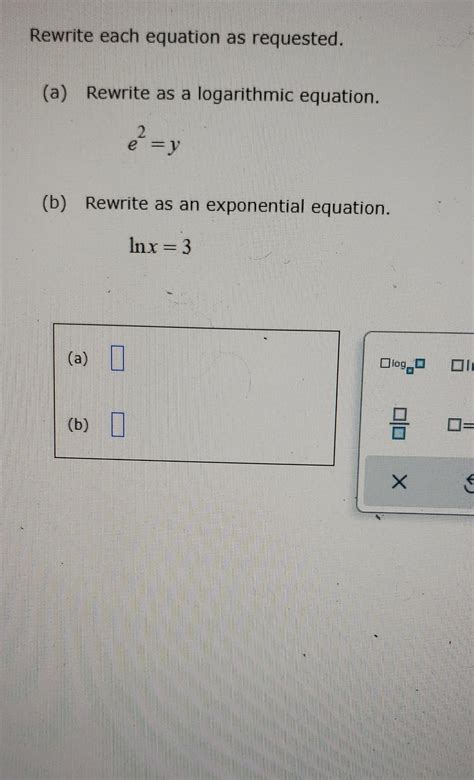 Solved Rewrite Each Equation As Requested A Rewrite As A