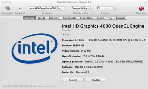 おっさんの生首回転が怖い「opengl Extensions Viewer」 ソフトアンテナ