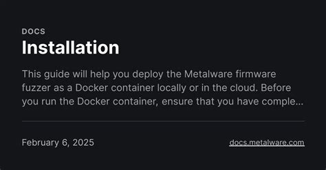 Installation