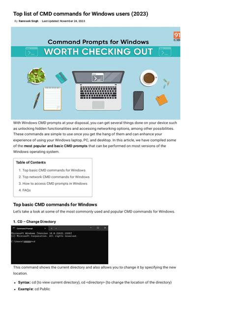 Top List Of Cmd Commands For Windows Users 2023 91mobiles Co Pdf