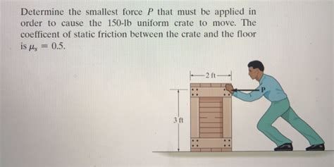 solved determine the smallest force p that must be applied