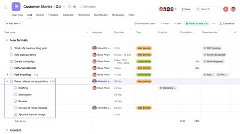 help with asana subtasks product guide asana product guide