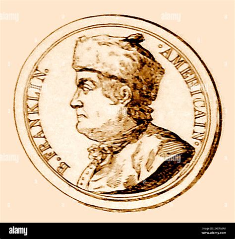 A 19th Century Engraved Portrait Of Benjamin Franklin 1705 1790