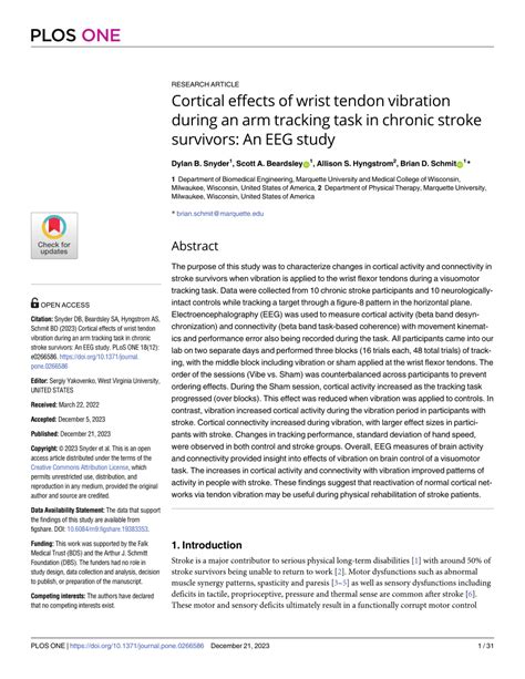 Pdf Cortical Effects Of Wrist Tendon Vibration During An Arm Tracking