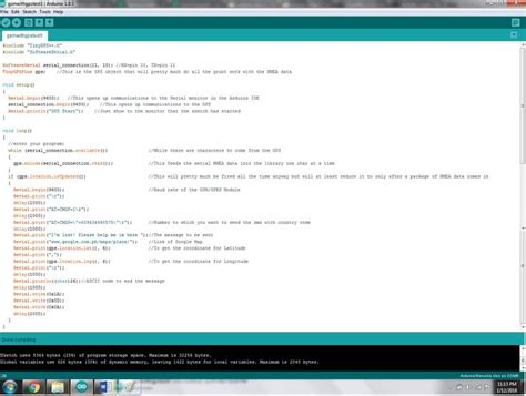 interfacing gsm and gps module using arduino