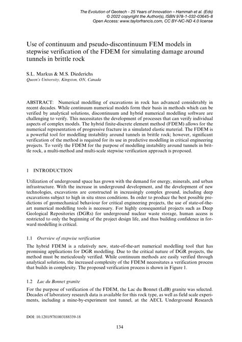 Pdf Use Of Continuum And Pseudo Discontinuum Fem Models In Stepwise Verification Of The Fdem