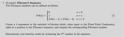 Solved Points Fibonacci Sequence The Fibonacci Chegg