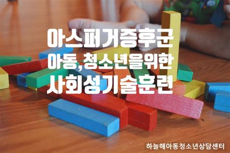 아스퍼거 증후군 아동 청소년을 위한 사회성 발달 프로그램사회성기술훈련목동 하늘해아동청소년상담센터 네이버 블로그