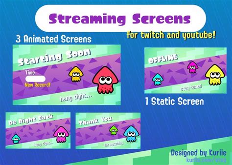 Splatoon Animated Screens For Livestreams 1 Static Offline Screen Instant Download Etsy
