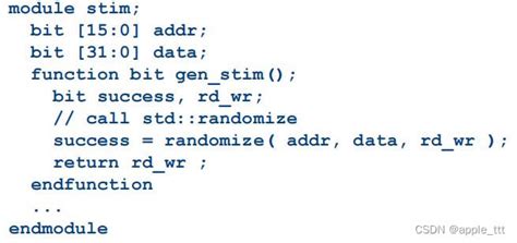 Systemverilog学习 （9）——随机化systemverilog产生随机数 Csdn博客