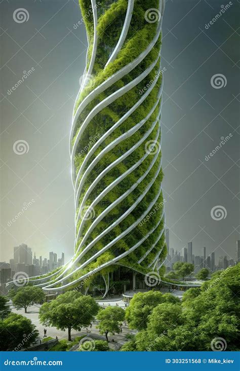 Bio Organic Architecture Concept Art Stock Illustration Illustration
