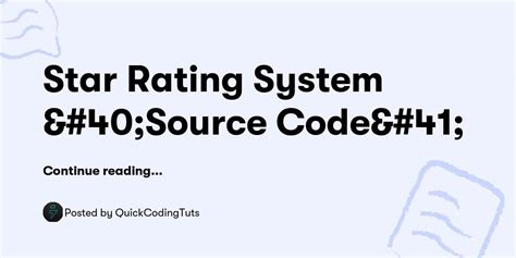 Star Rating System Source Code — Quickcodingtuts Buymeacoffee