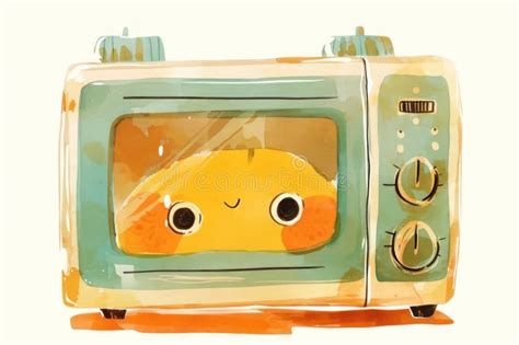 Adorable Animated Toast Smirks Inside A Retro Toaster Stock Illustration Illustration Of