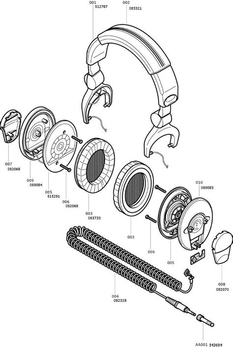 Exploded Headphones Schematic Design Industrial Design Sketch