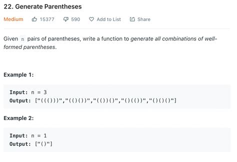 LeetCode Generate Parentheses