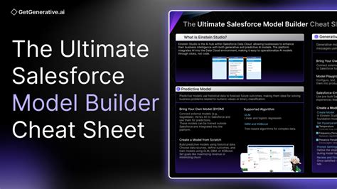 the ultimate salesforce model builder cheat sheet
