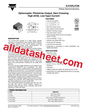 IL410 Datasheet(PDF) - Vishay Siliconix