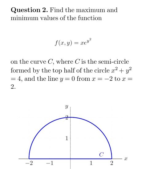 Solved Question Find The Maximum And Minimum Values Of Chegg