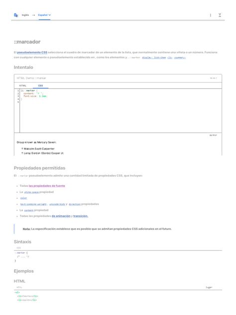 marker css hojas de estilo en cascada mdn pdf html