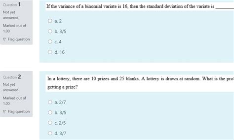 solved question 1 if the variance of a binomial variate is