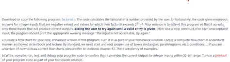 Solved Code For Factorialc Computes The Factorial