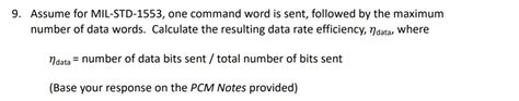 Solved Assume For Mil Std 1553 One Command Word Is Sent