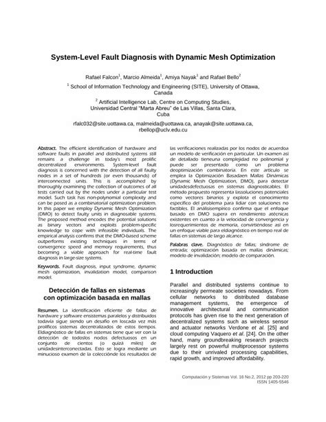 pdf system level fault diagnosis with dynamic mesh optimization dokumen tips