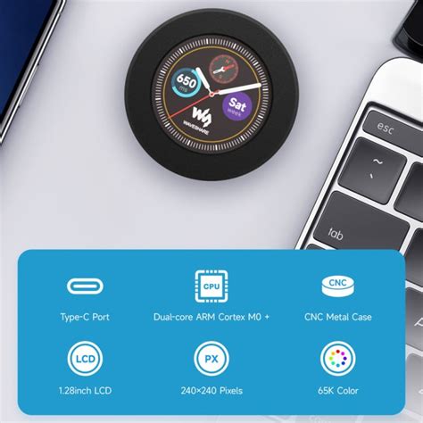 Waveshare 26369 1 28 Inch Round LCD Screen RP2040 MCU Board Bigupgadgets