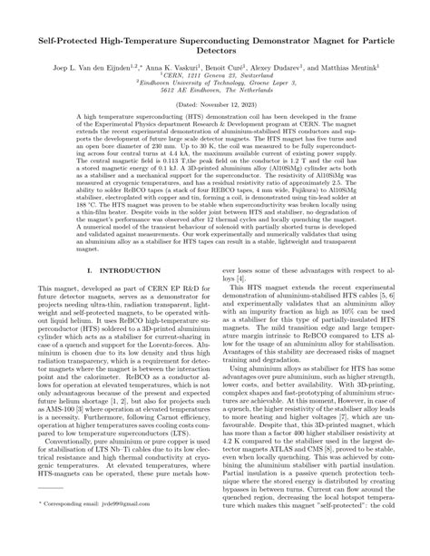 Pdf Self Protected High Temperature Superconducting Demonstrator