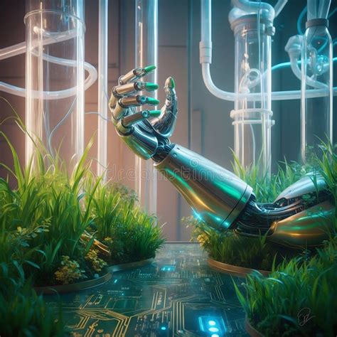 Robot Hand With Plant Png A Hand That Has A Plant On It Stock Illustration Illustration Of