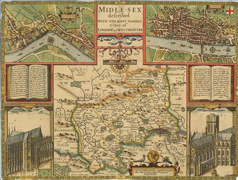 Ancient Map Of Middlesex 1610 Printsxxl
