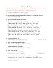Lab MongoDB Query Pdf Lab MongoDB Query Note Please Only Copy And Paste The InsertMany
