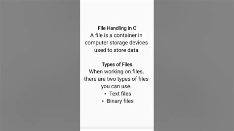 File Handling In C Education Computereducation Hardware Software Shortsfeed Viral