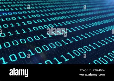 Columns Of Blue Binary Code Digital Symbols Futuristic Big Data