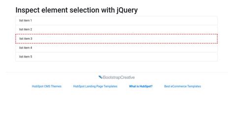 Inspect Element Selection With Jquery Custom Function