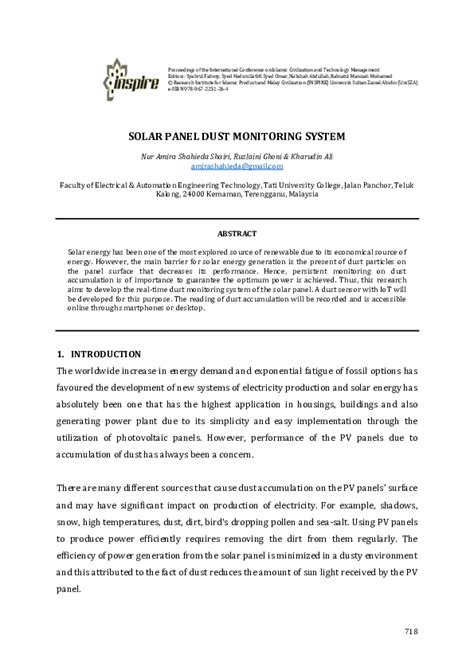 Pdf Solar Panel Dust Monitoring System